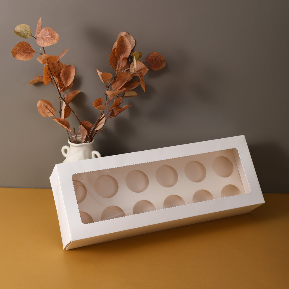 12 Hole Cupcake Box (Top Window Long) – JCD Packaging