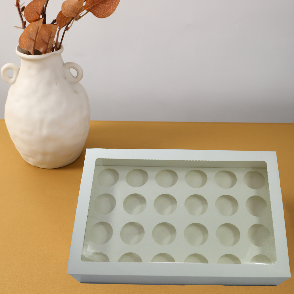 24 Hole Cupcake Box (MINI Hole Top Window) – JCD Packaging