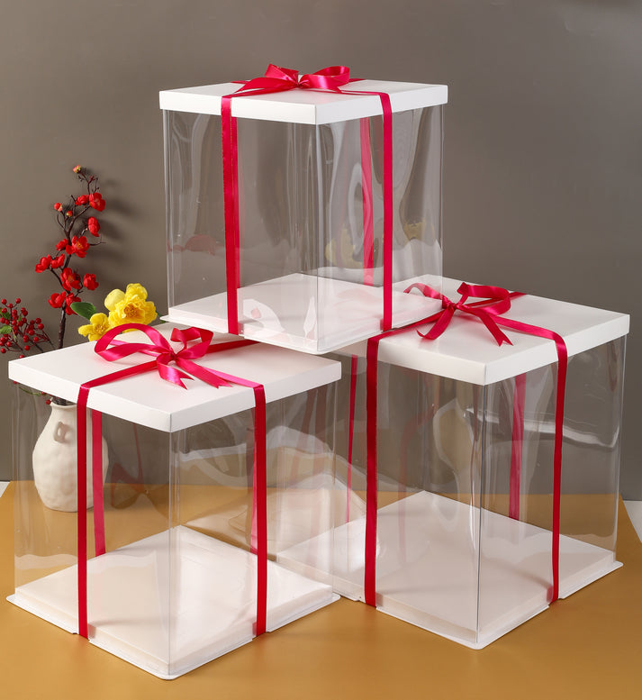 10" PET Tall Clear Cake Box (Square) – JCD Packaging
